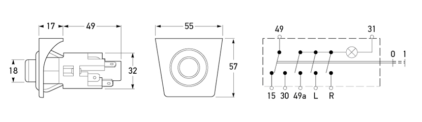 Hazard Warning Switch